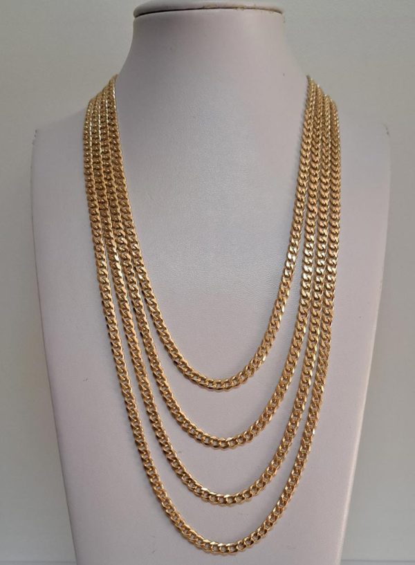 9 ct Yellow Gold 4.2 mm Cuban link chain – Cariaans Juwele/Juwelry