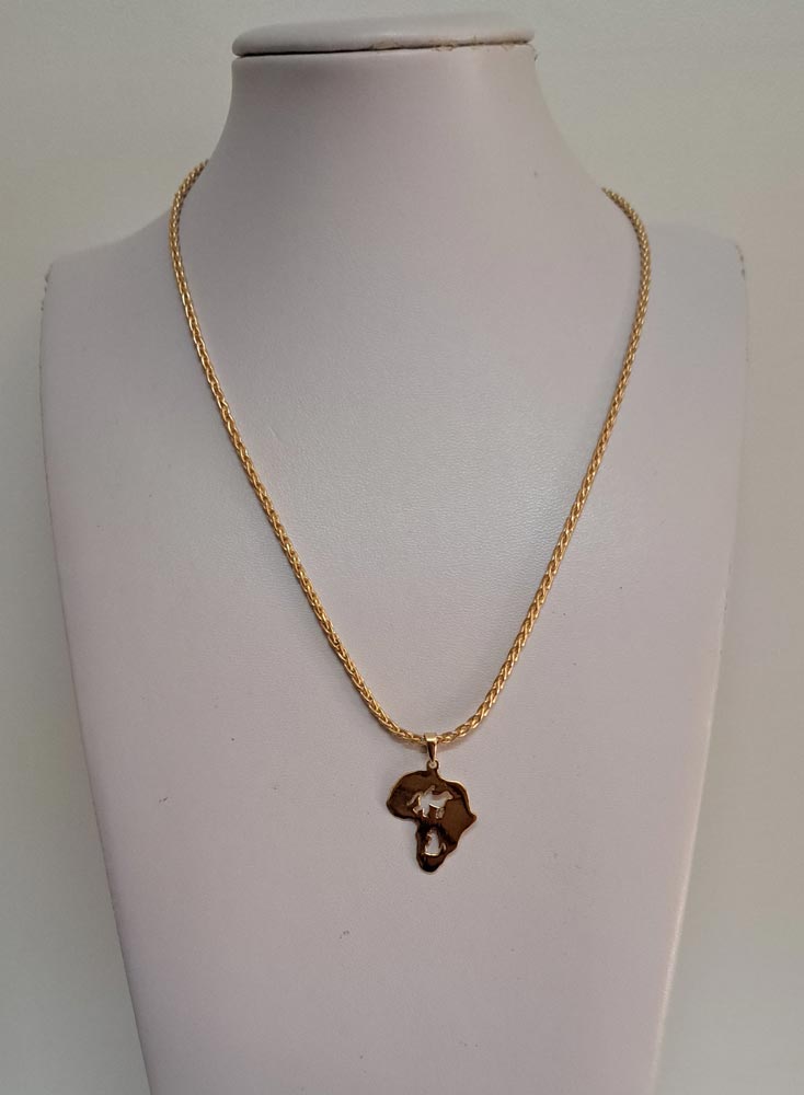 9 ct Yellow Gold Africa pendant – Cariaans Juwele/Juwelry