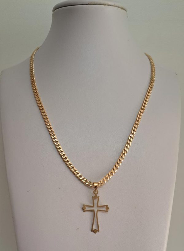 9 ct Yellow Gold open cross pendant – Cariaans Juwele/Juwelry