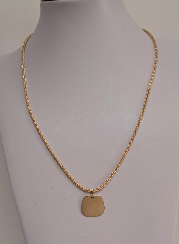9 ct Yellow Gold square disk pendant – Cariaans Juwele/Juwelry